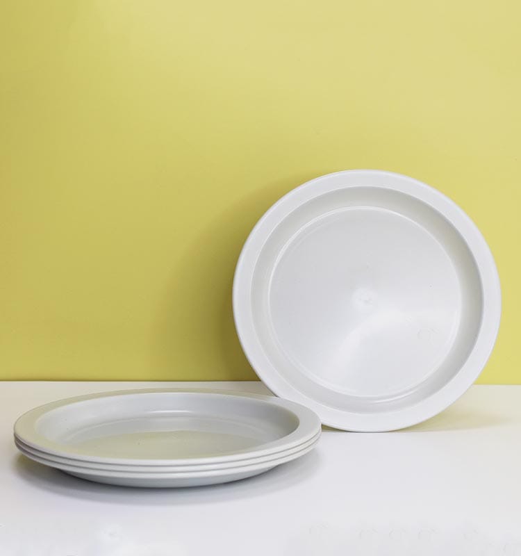 Eco Friendly White Reusable Recycled Plastic RPET Tableware Dinner Set ...