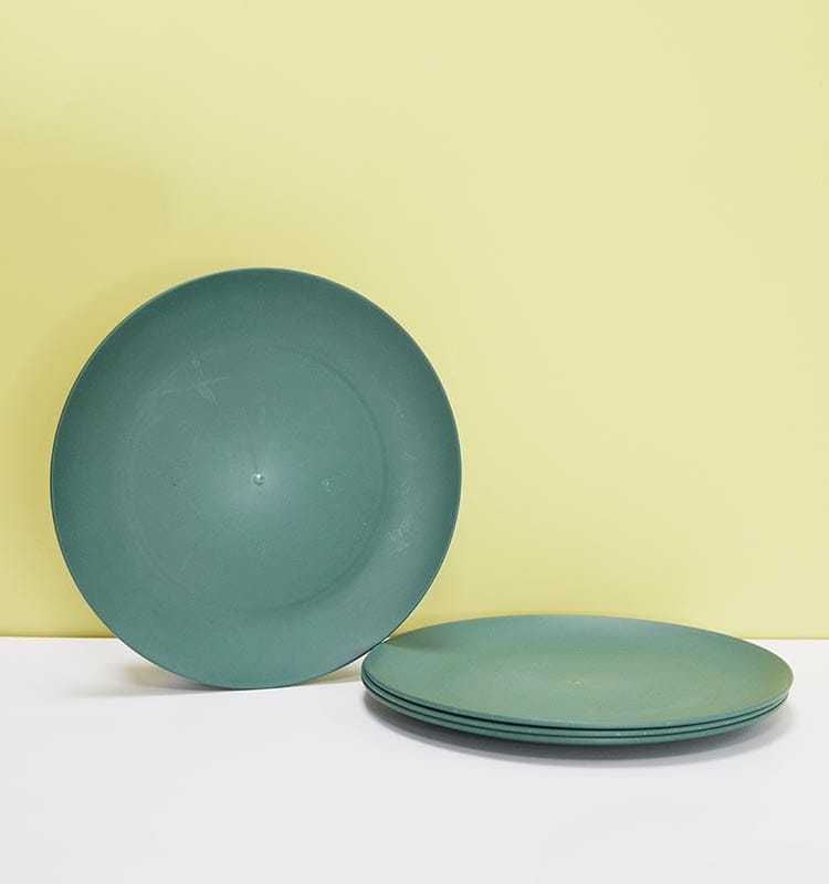 Eco Friendly Green Reusable Recycled Plastic RPET Tableware Dinnerware ...