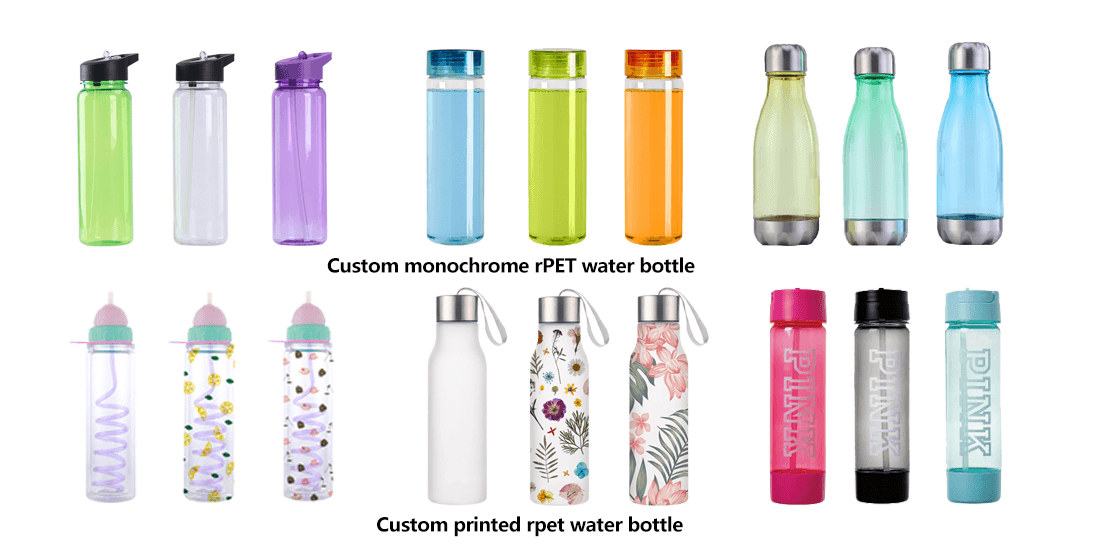 Custom recycled plastic rpet water bottles for promotional events